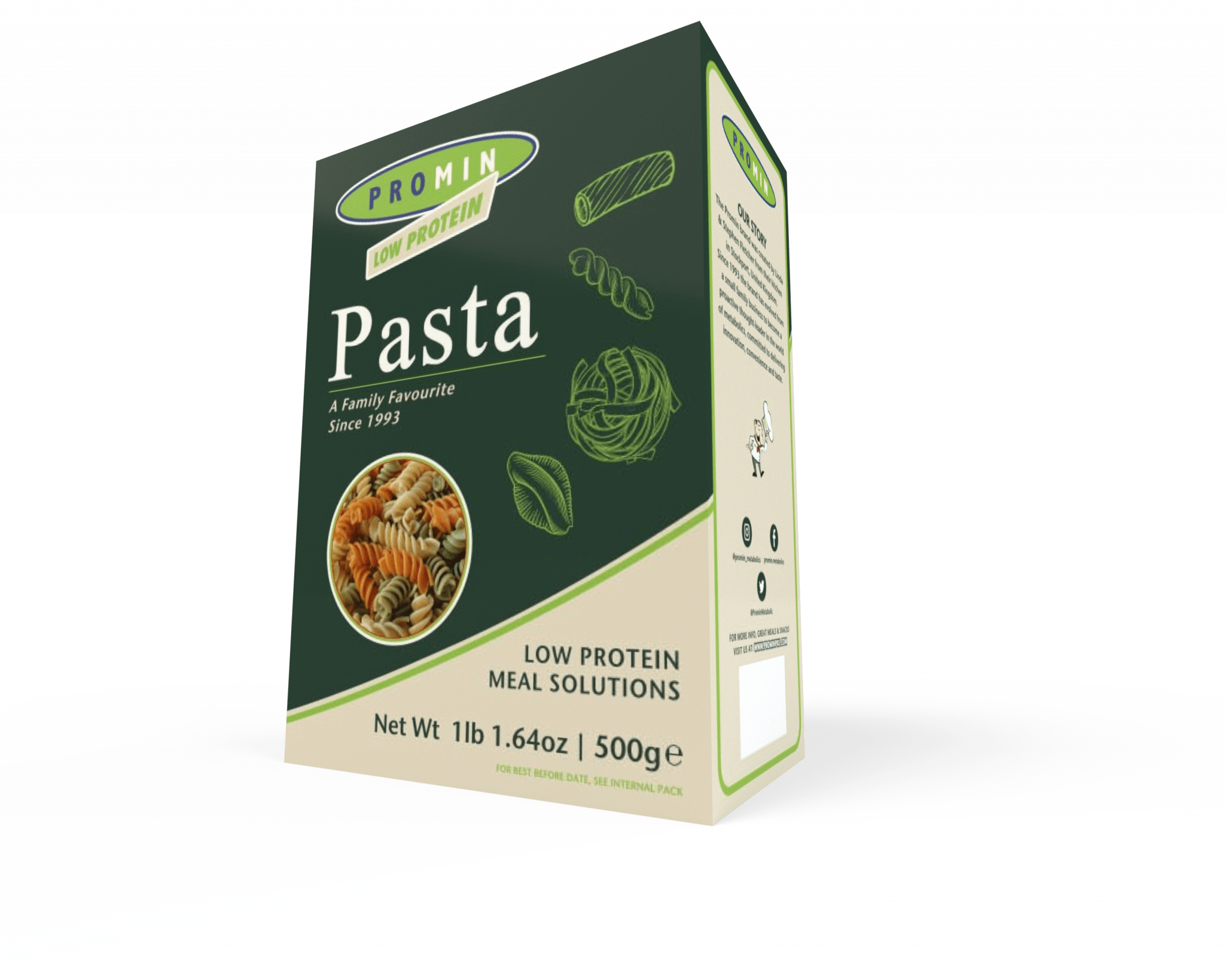 Promin Low Protein Pasta Tri-Colour Spirals